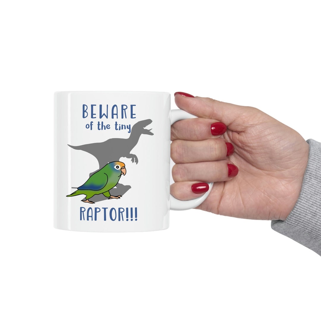 Funny Peach Faced Conure Mug: Tiny Raptor Parrot Birb Meme - Etsy