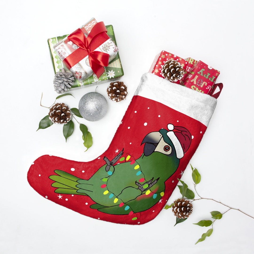 Hahn's Macaw Christmas Stocking, Parrot Owner Gift Idea, Funny Macaw ...