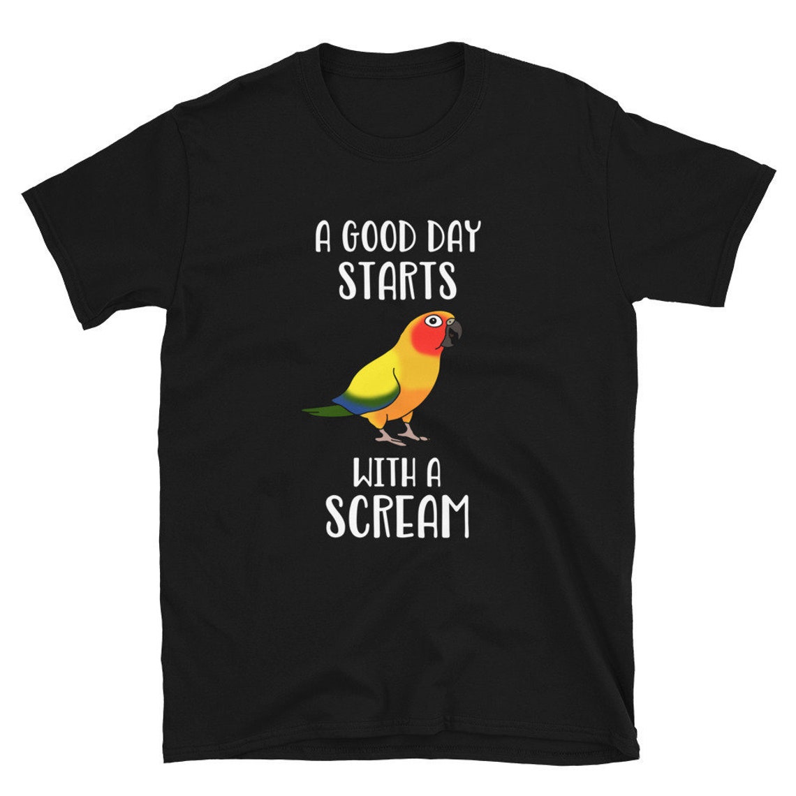 A Good Day Start With a Scream Sun Conure T-shirt Birb Memes - Etsy