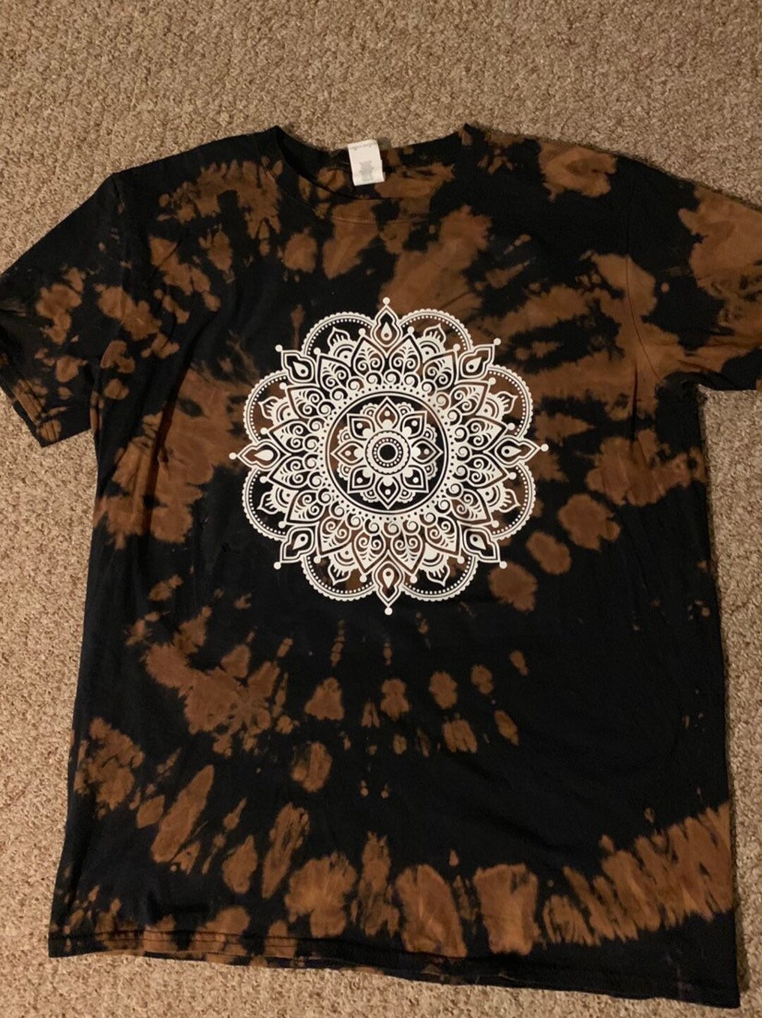 Mandala Artwork Bleach Dye Shirts Yoga Shirt Meditation Shirt ...