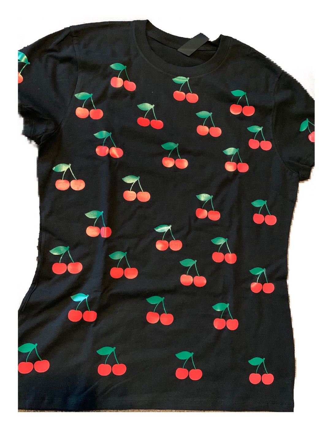 Cherry Print Shirt Cherry Fruit, Fresh Cherries Design Cottage Core T ...
