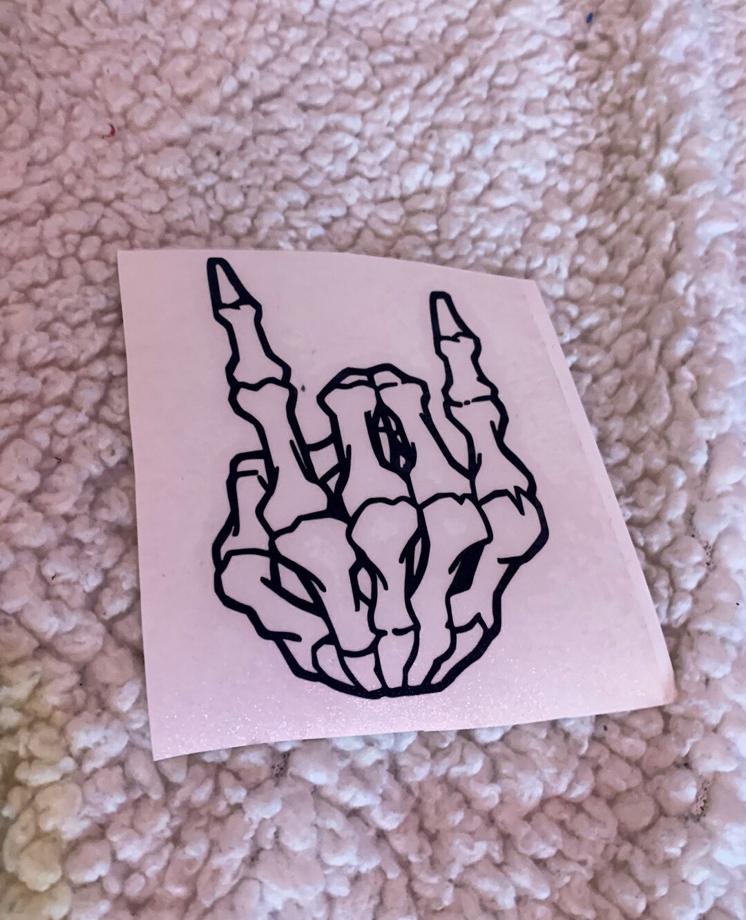 Rock on Vinyl Skeleton Hand Decal Sticker Skeleton Hand Car Decal ...