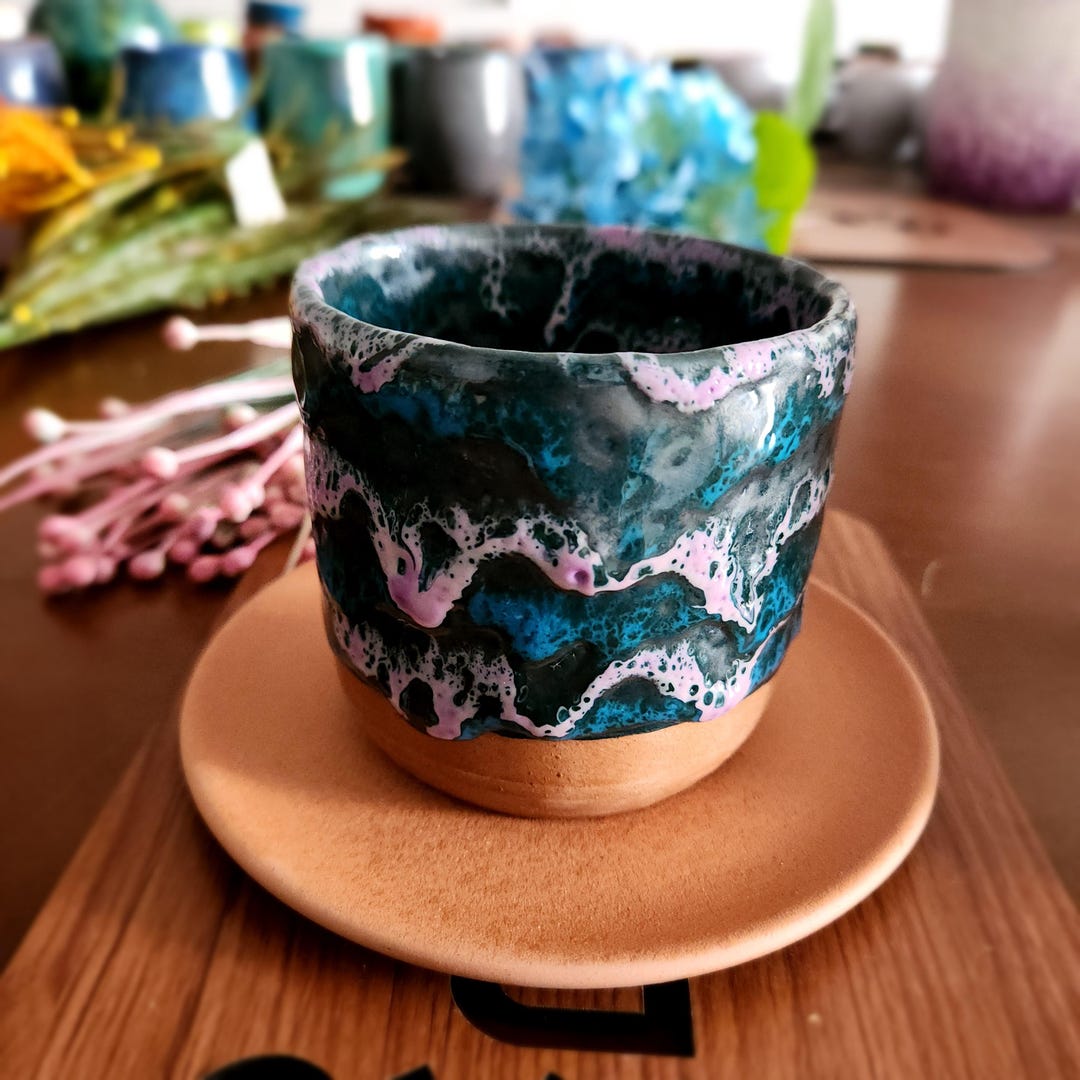 Ocean Wave Pottery Coffee/tea Set - Etsy