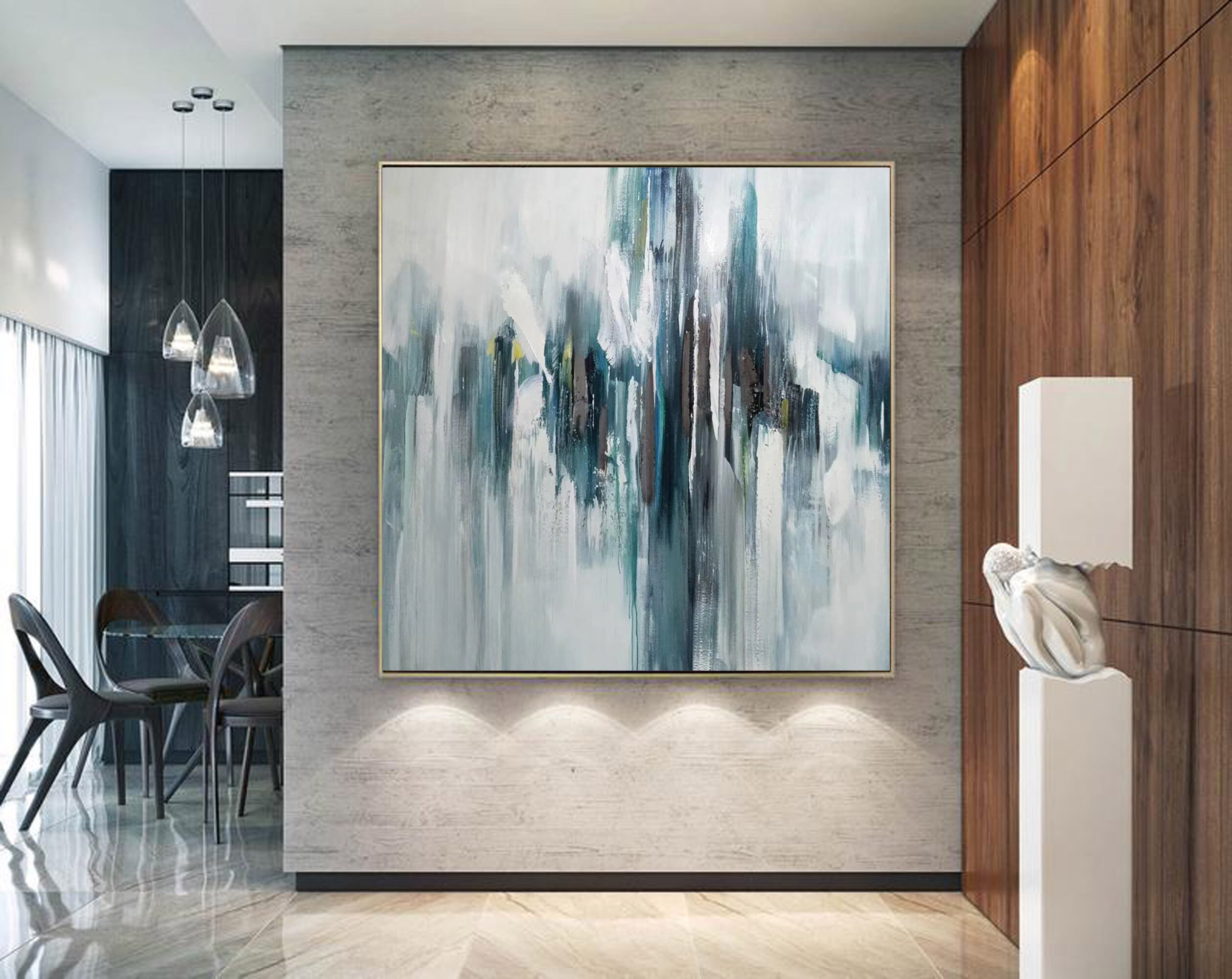 Green Abstract Wall Art large Abstract Art Green Abstract | Etsy