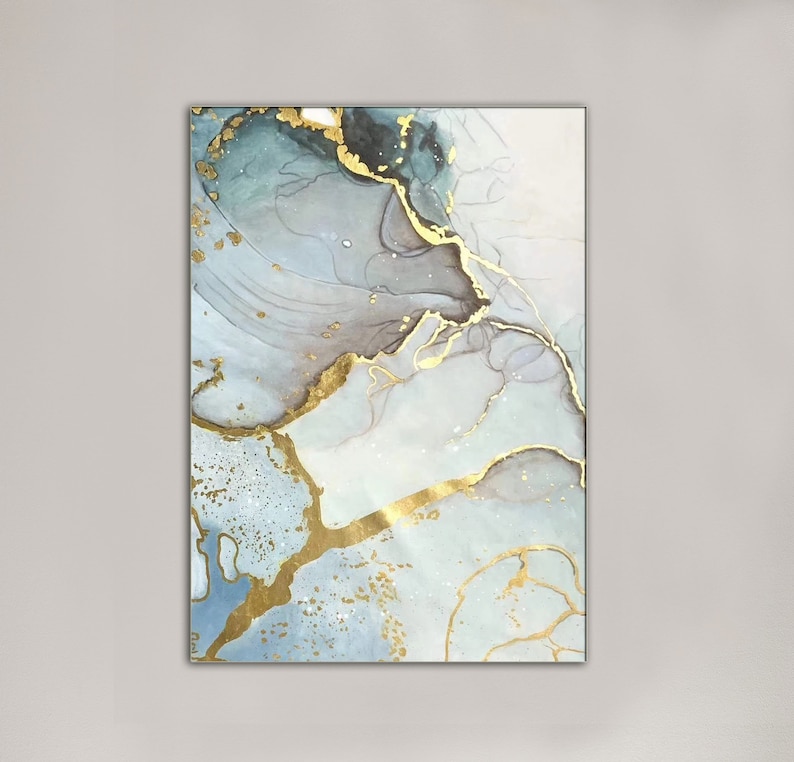 Minimal Canvas Art Large Wall Art Big Gold Painting Extra - Etsy