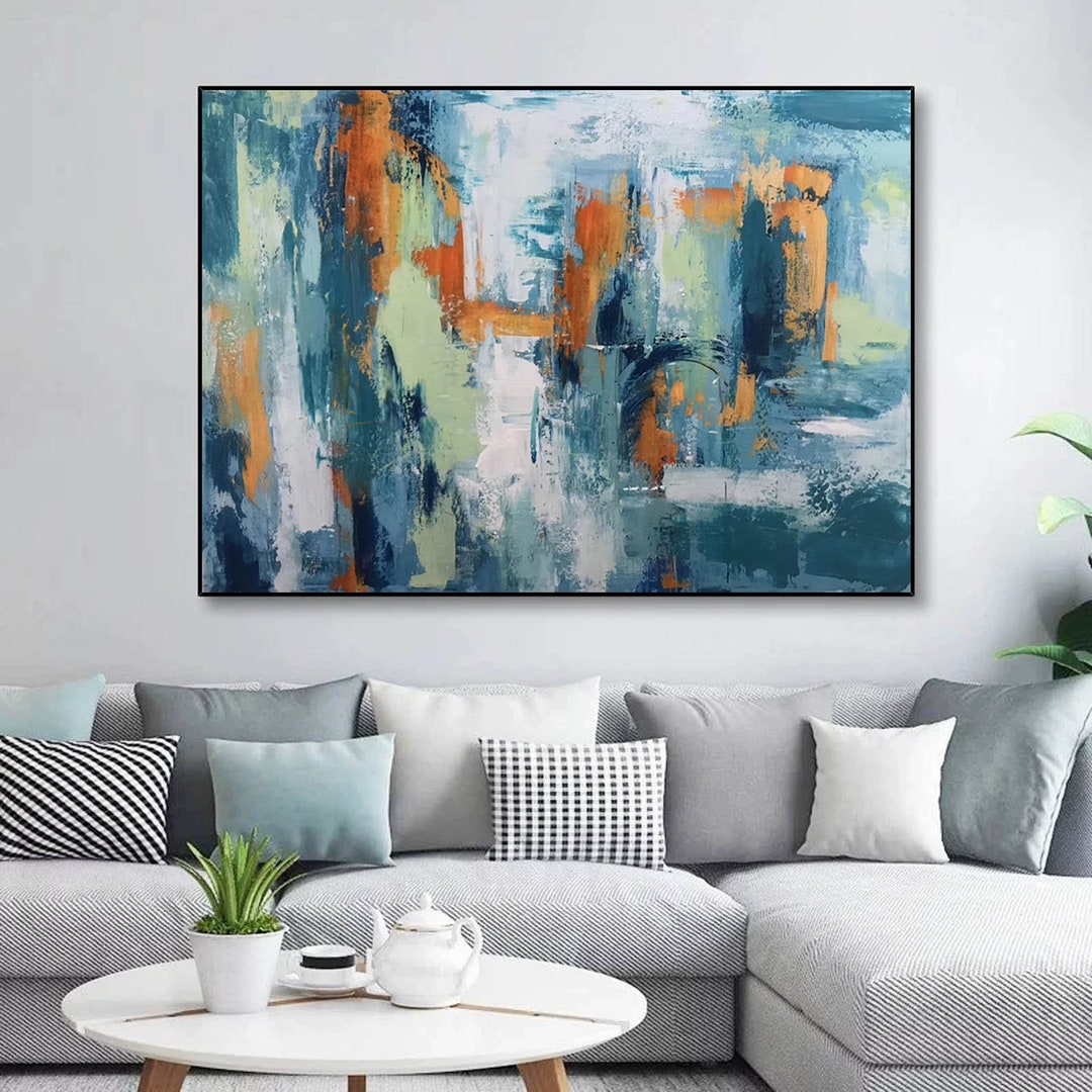 Abstract Wall Art, Office Wall Art, Large Abstract Painting, Paintings ...