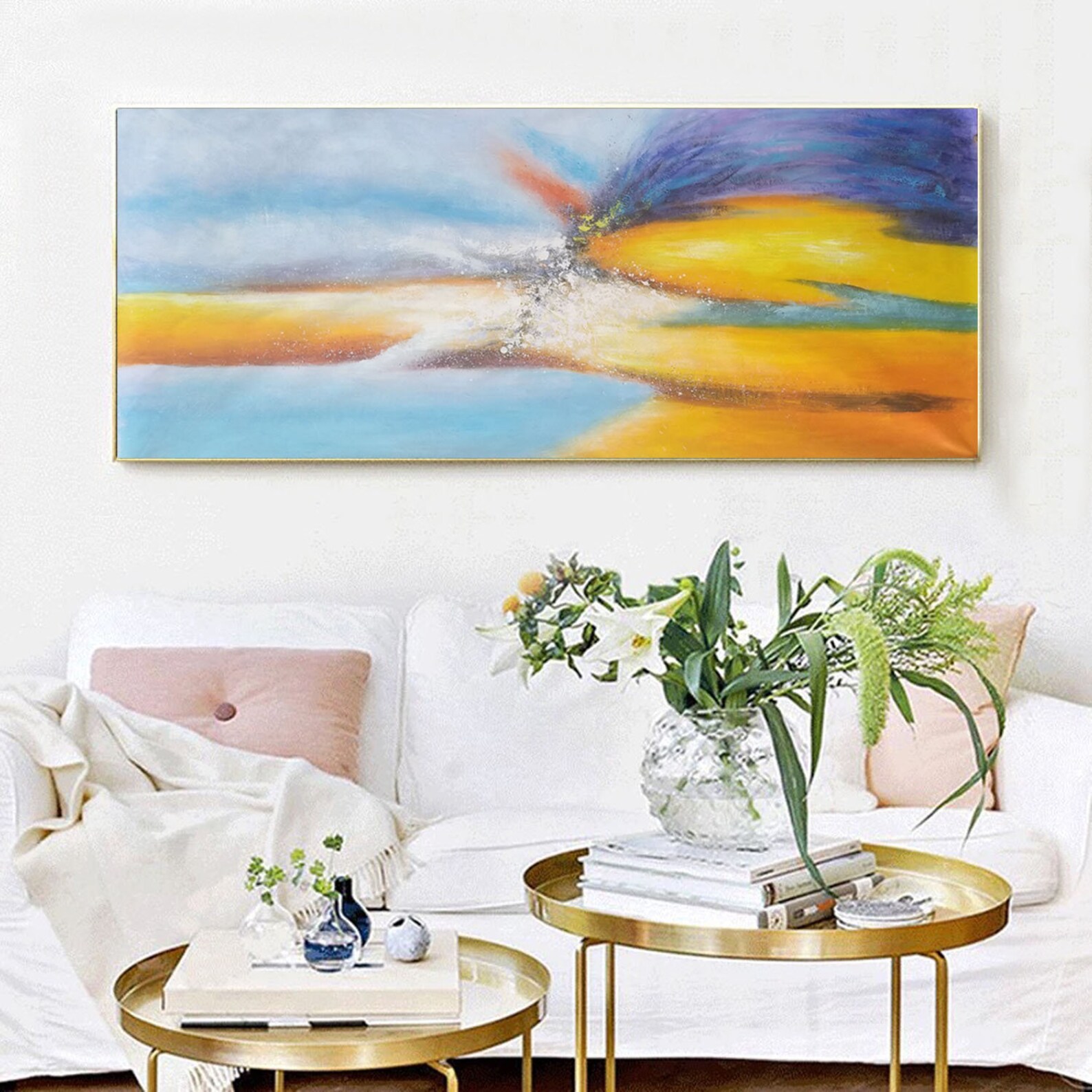 Panoramic Art Abstract Painting Modern Abstract Art Large | Etsy