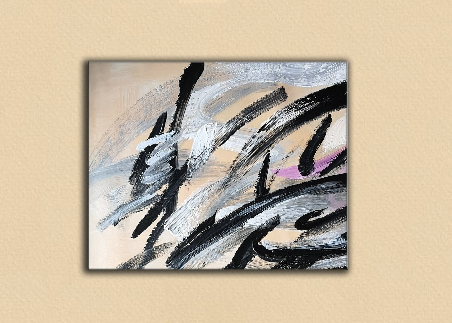 Large Abstract Painting Chinese Calligraphy Painting Black - Etsy