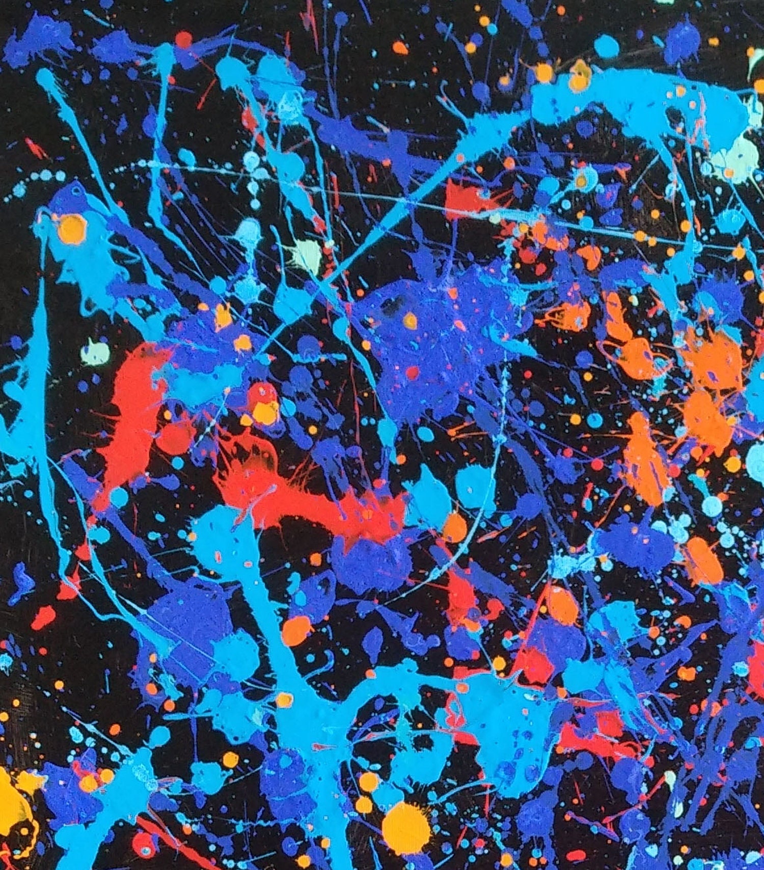 Expressionism Art Drip Painting Blue Canvas Artwork Large | Etsy