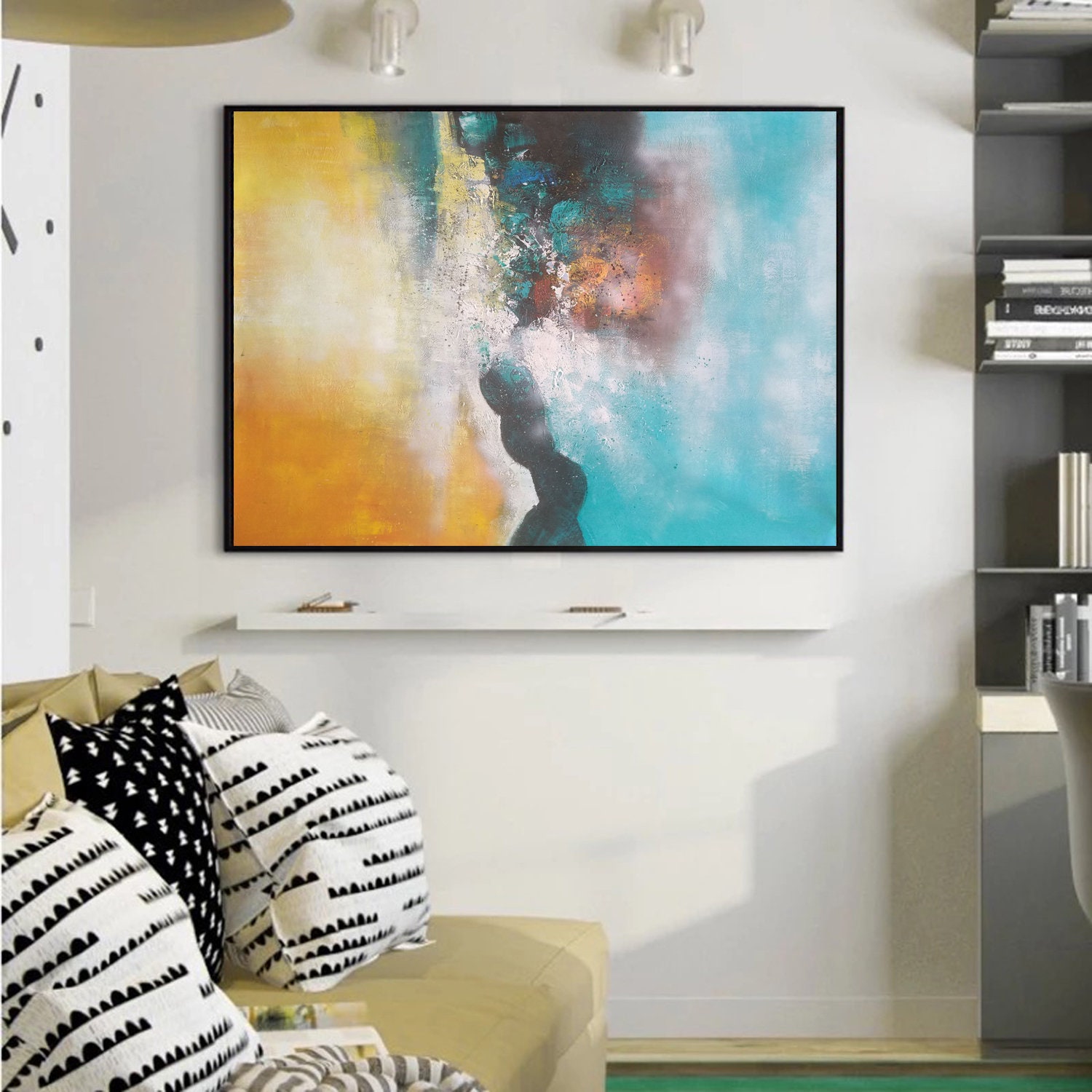 Oversized Large Wall Art Hand Painted, Original Modern Abstract Oil ...