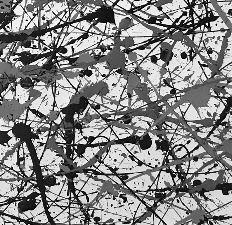 Abstract Black & White Pollock Painting White Pollock | Etsy