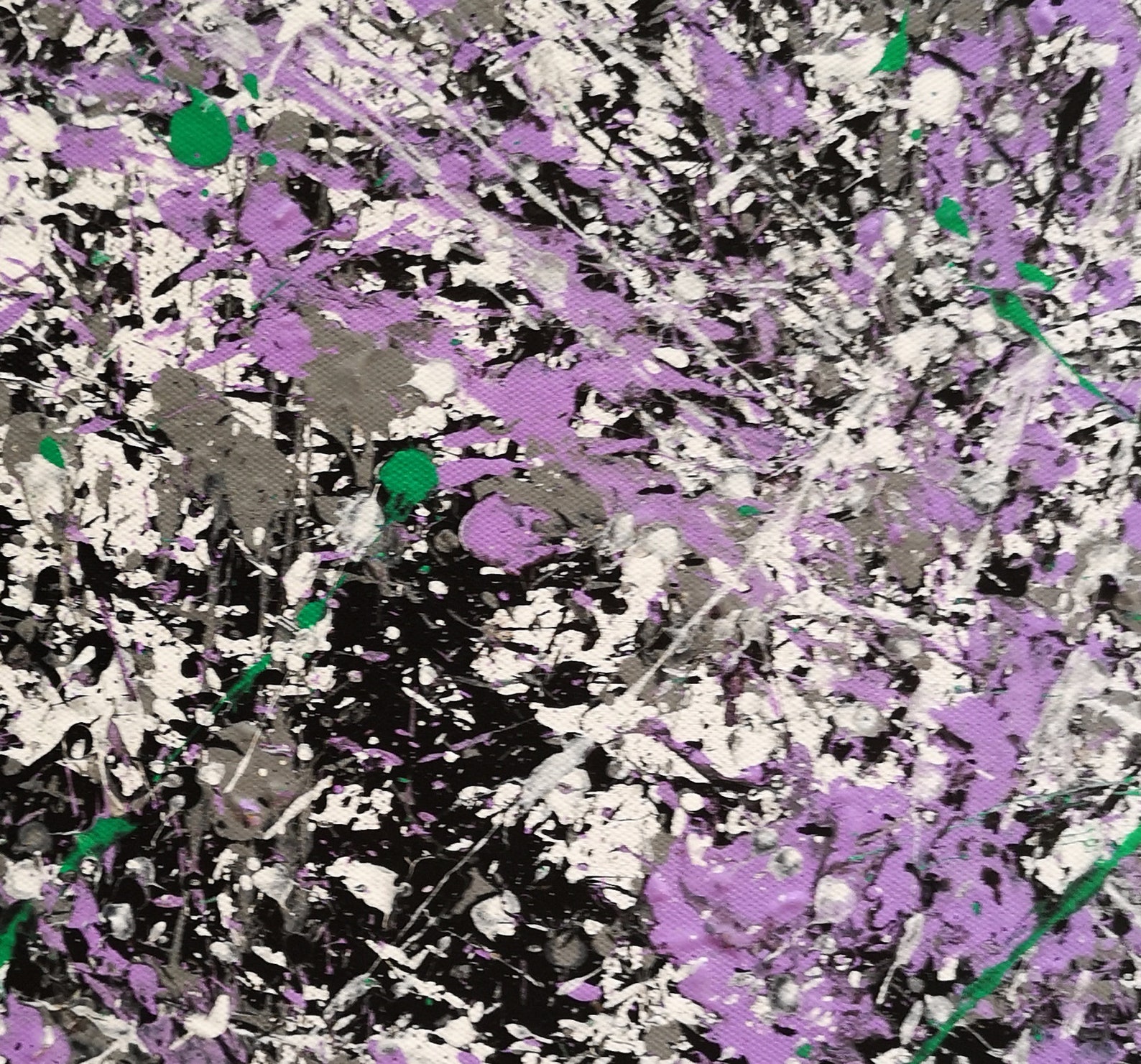Living Room Wall Art Jackson Pollock Style Purple Black - Etsy