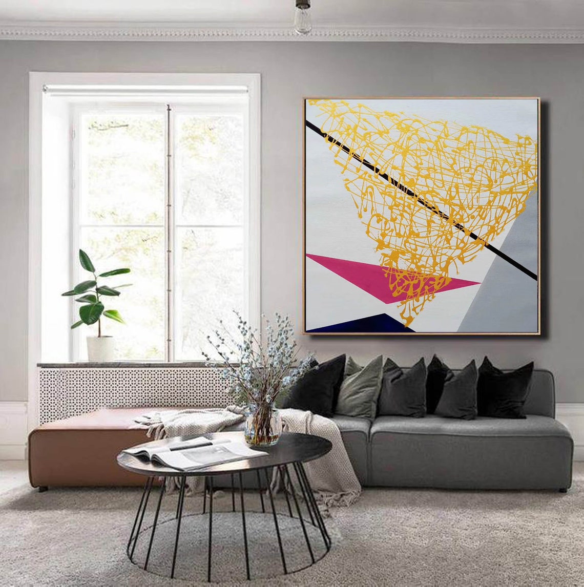 Gold Painting Contemporary Art Gold Abstract Painting - Etsy