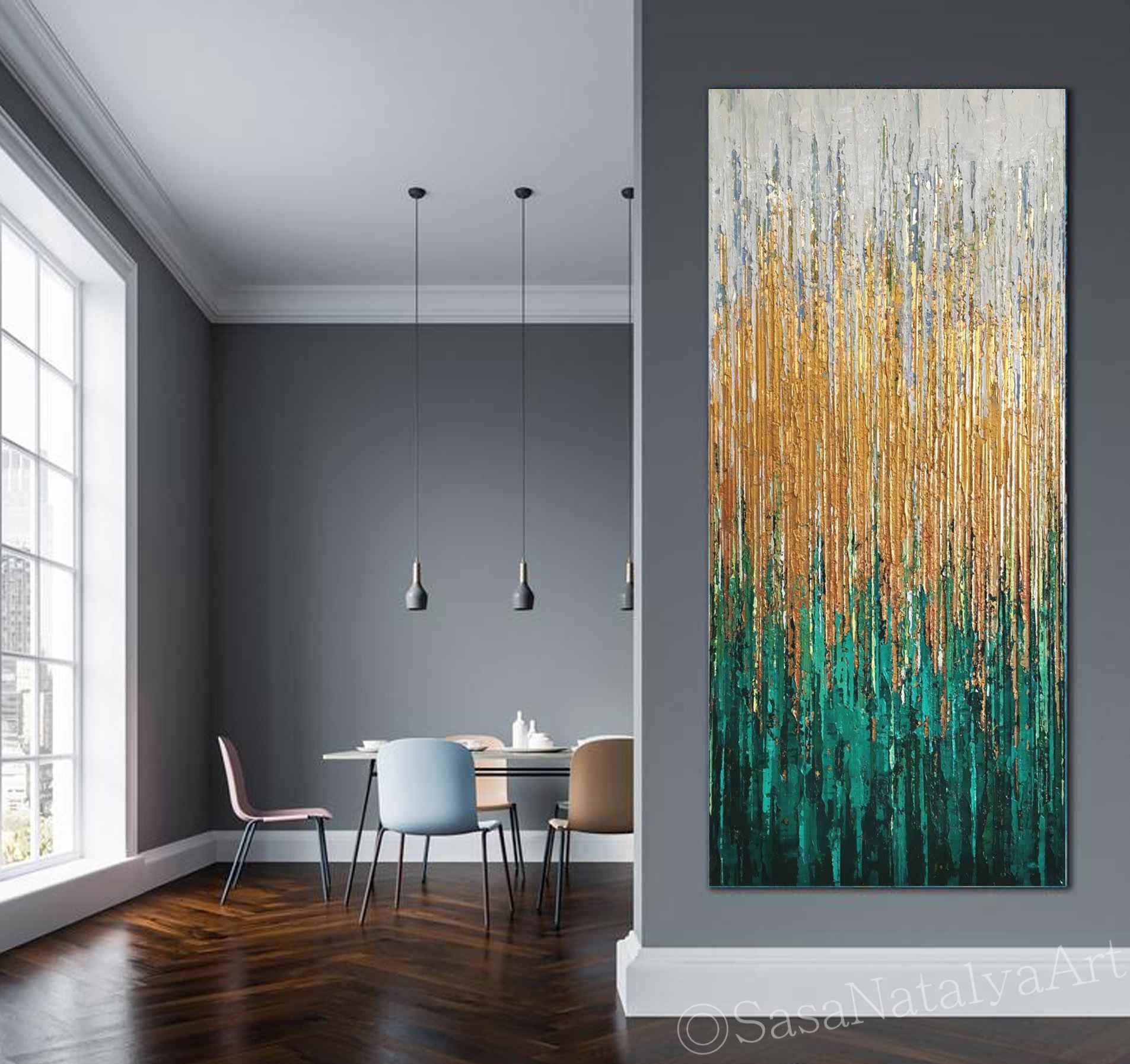 Large Green Wall Art, Green Abstract Painting, Green Abstract Wall Art ...