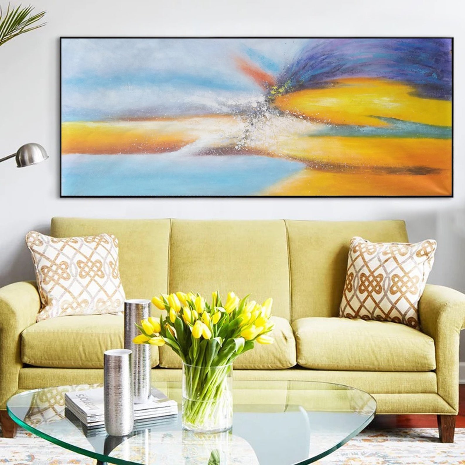 Panoramic Art Abstract Painting Modern Abstract Art Large | Etsy