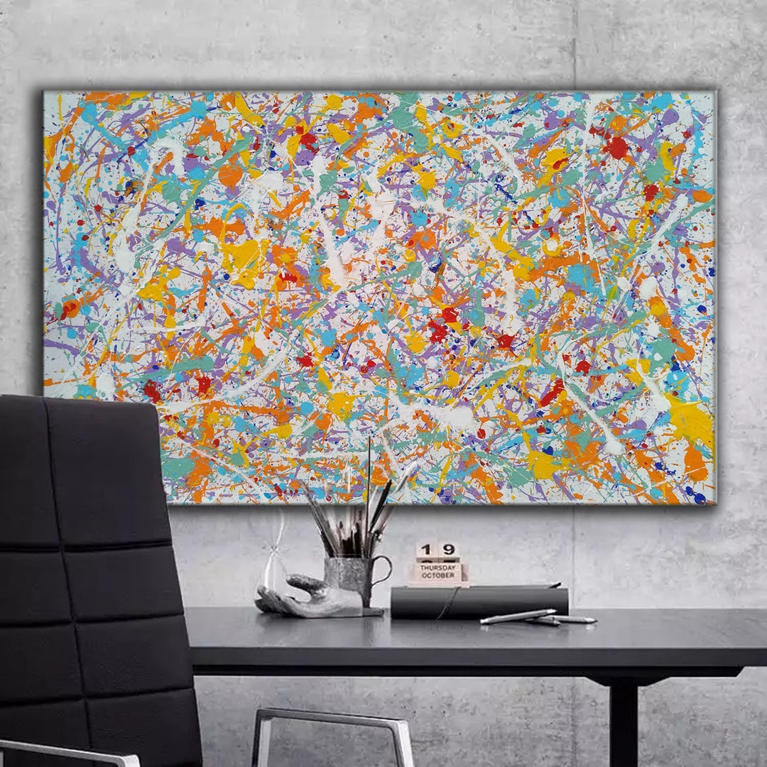Jackson Pollock Inspired Splatter Painting - Large Original Abstract ...