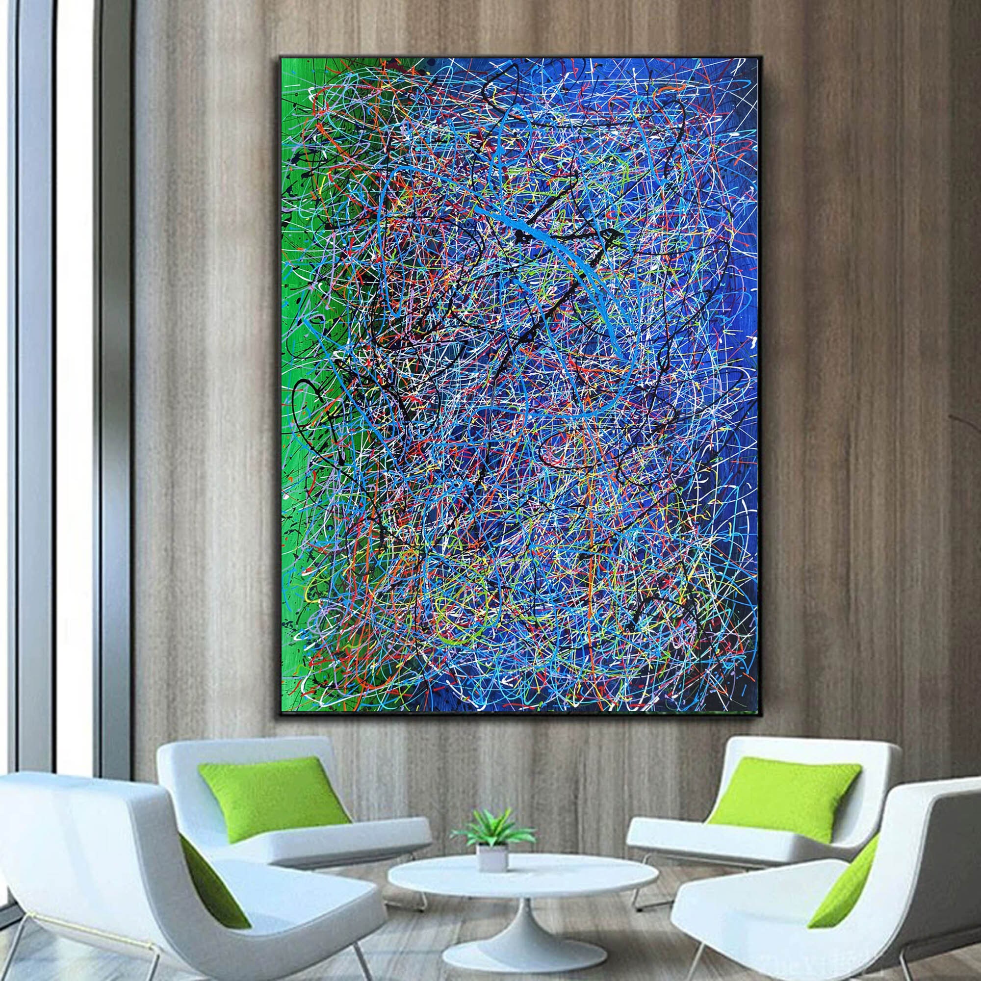 Blue Painting, Blue Abstract Oil Painting Original, Blue Painting ...