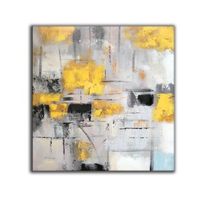 Abstract Painting / Large Original Abstract Oil Painting / Yellow ...
