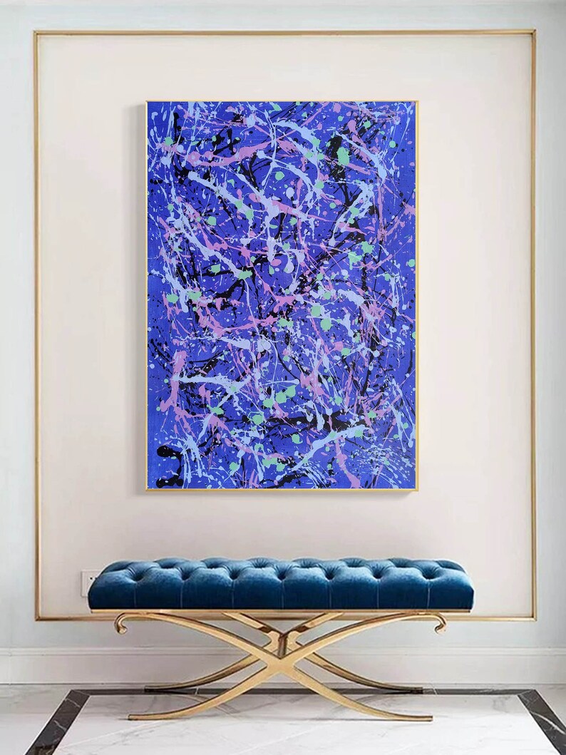 Oversized Blue Abstract Painting Large Canvas Wall Art Blue - Etsy