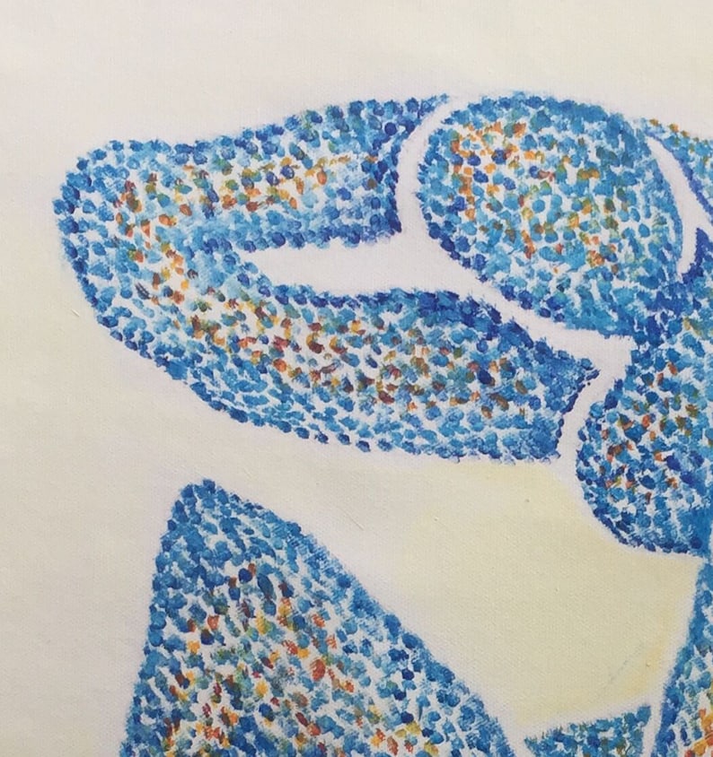 Pointillism Style Painting Henri Matisse Style Painting Blue - Etsy