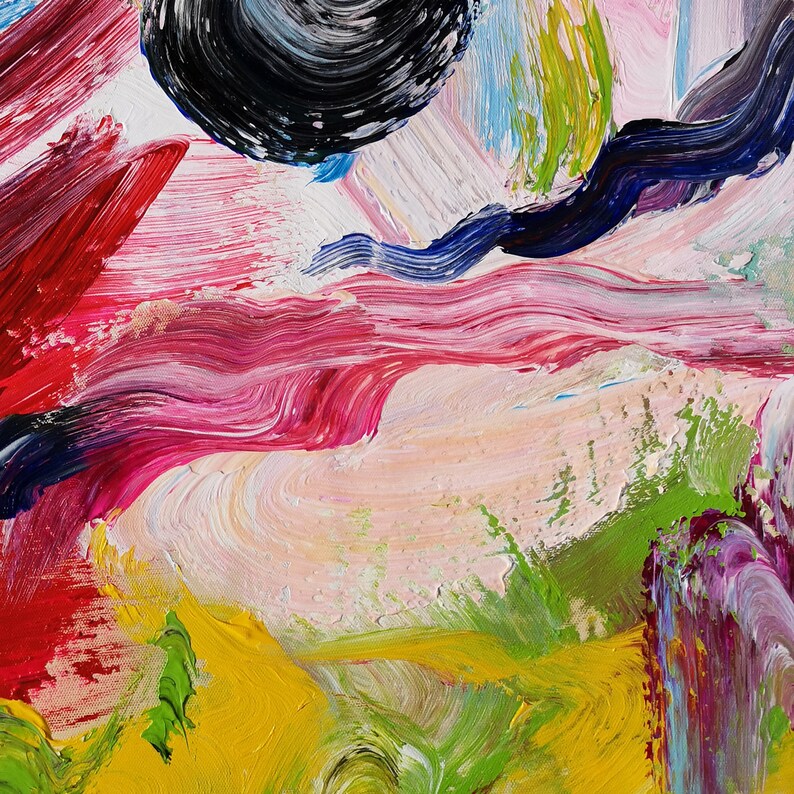 Large Colorful Painting Action Abstract Art Oil Painting - Etsy