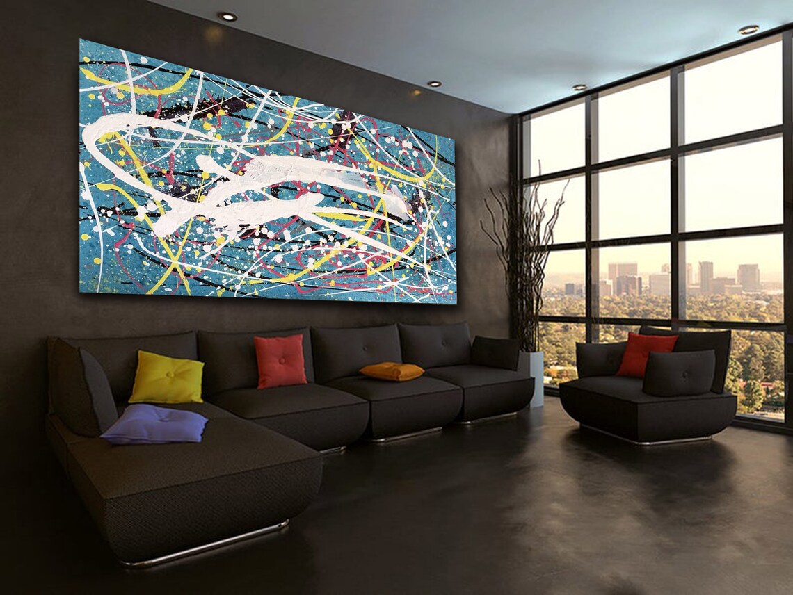 EXTRA LARGE Abstract Painting Oversized Canvas Art Action - Etsy