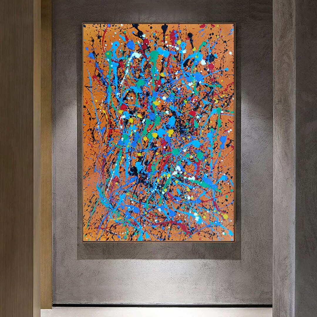 Large Wall Paintings, Modern Canvas Art, Drip Style Painting, Jackson ...