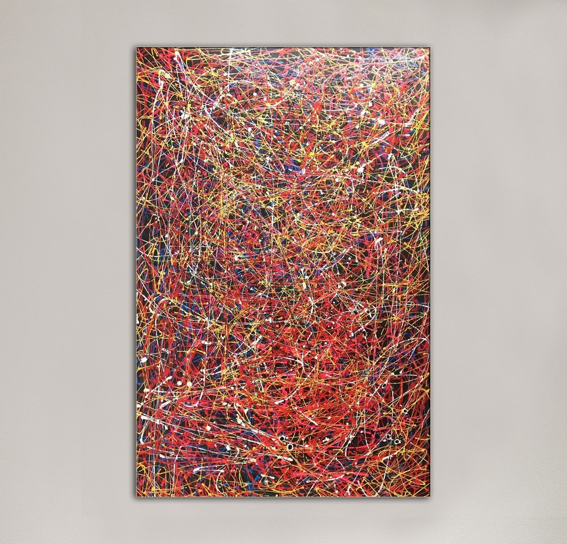 Abstract Painting Red - Large Modern Wall Art, Original Hand Painted ...