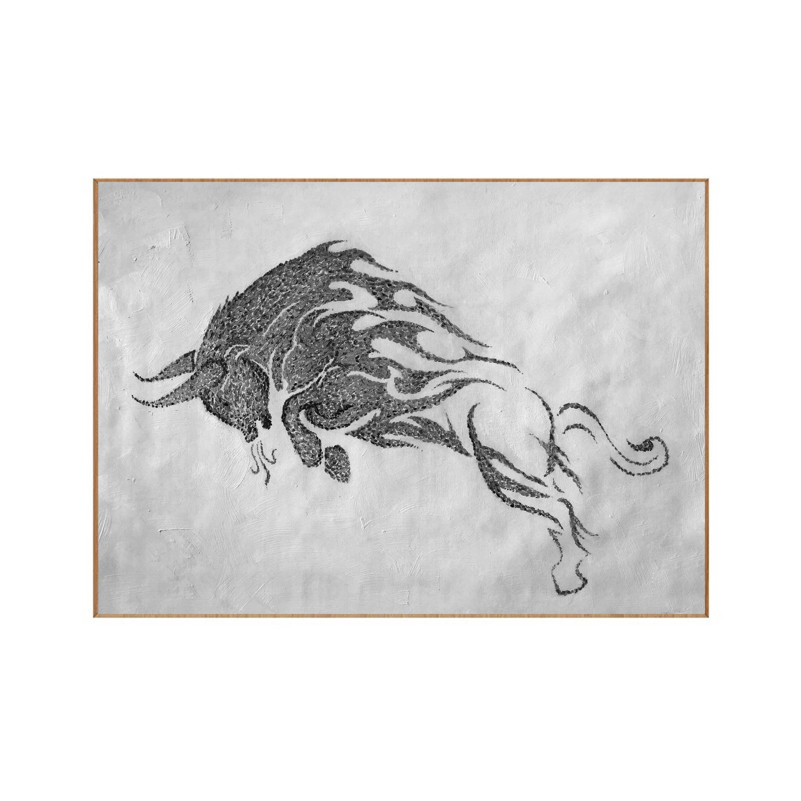 Bull Painting Abstract Canvas Large Oil Painting Original | Etsy