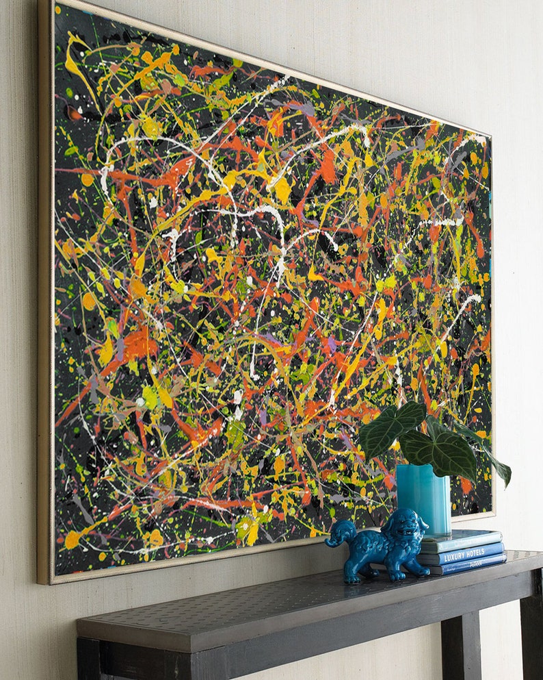Jackson Pollock Style Paintingsjackson Pollock Style Abstract | Etsy