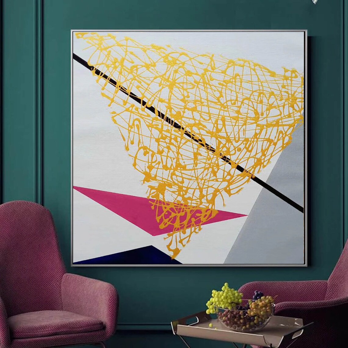 Gold Painting , Contemporary Art, Gold Abstract Painting, Original ...