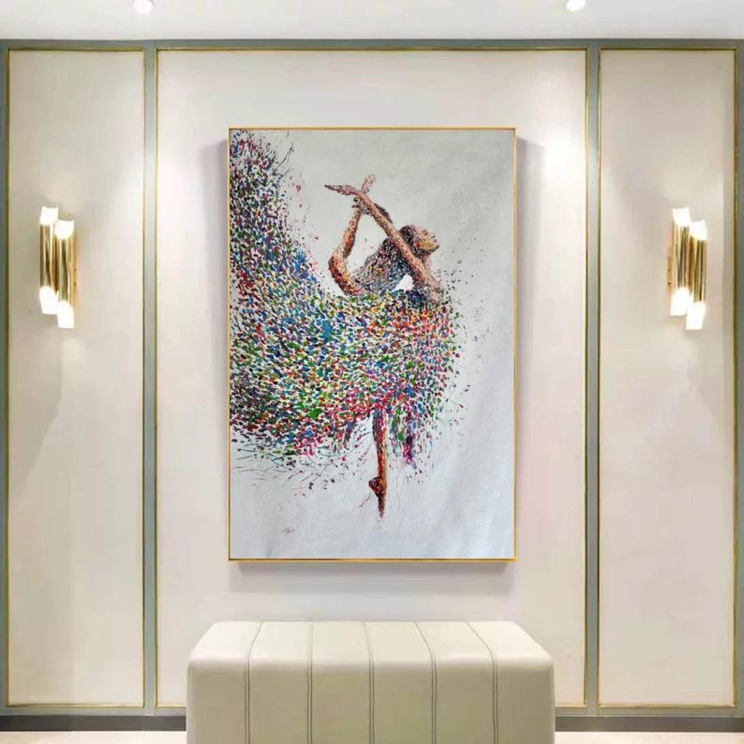 Large Abstract Painting, Large Wall Art, Dancing Ballerina Abstract ...