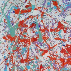 ORIGINAL Large Jackson Pollock Style Painting, Large Red String Wall ...
