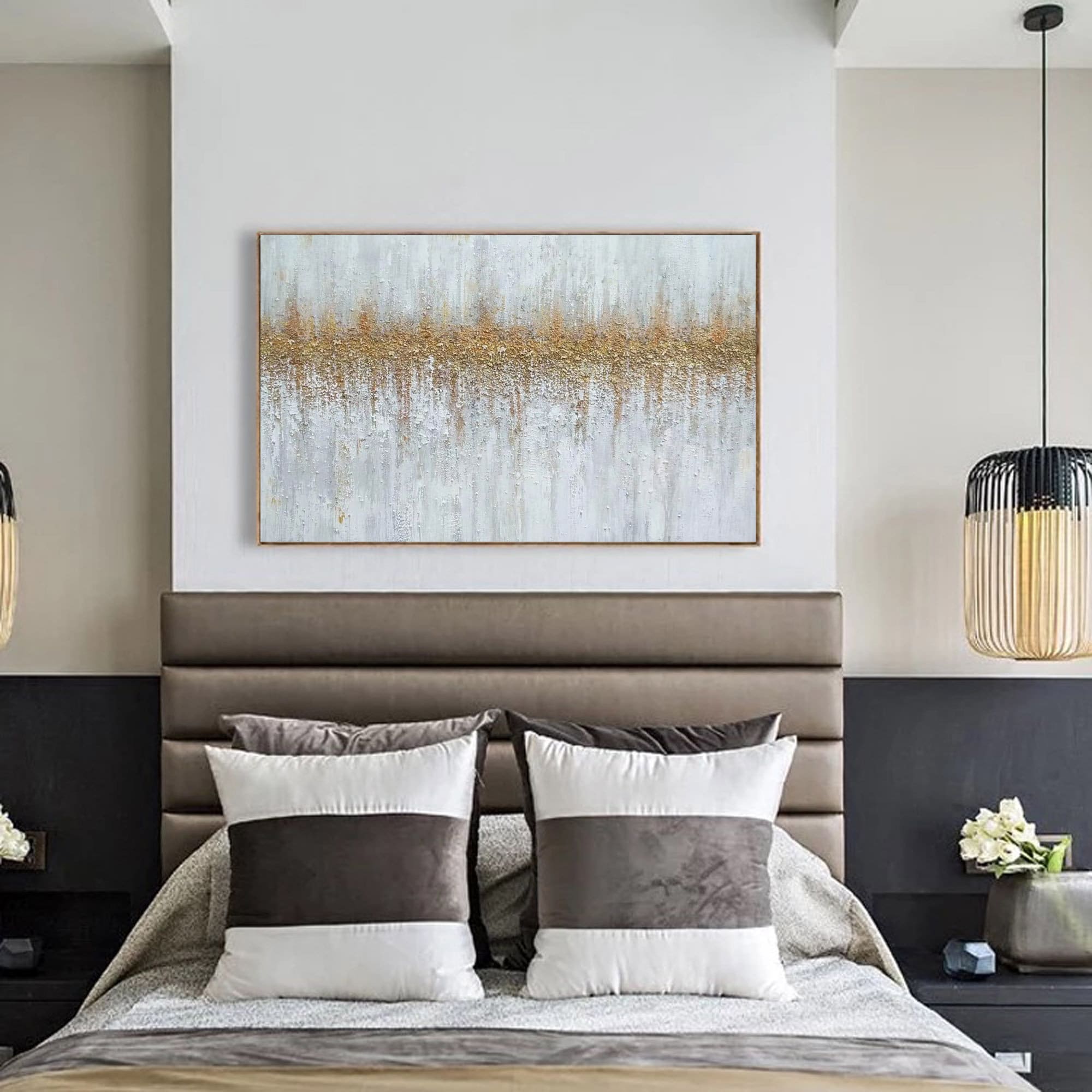 Gold Wall Decor Gold Leaf Painting Large Wall Art Texture | Etsy