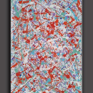 ORIGINAL Large Jackson Pollock Style Painting, Large Red String Wall ...