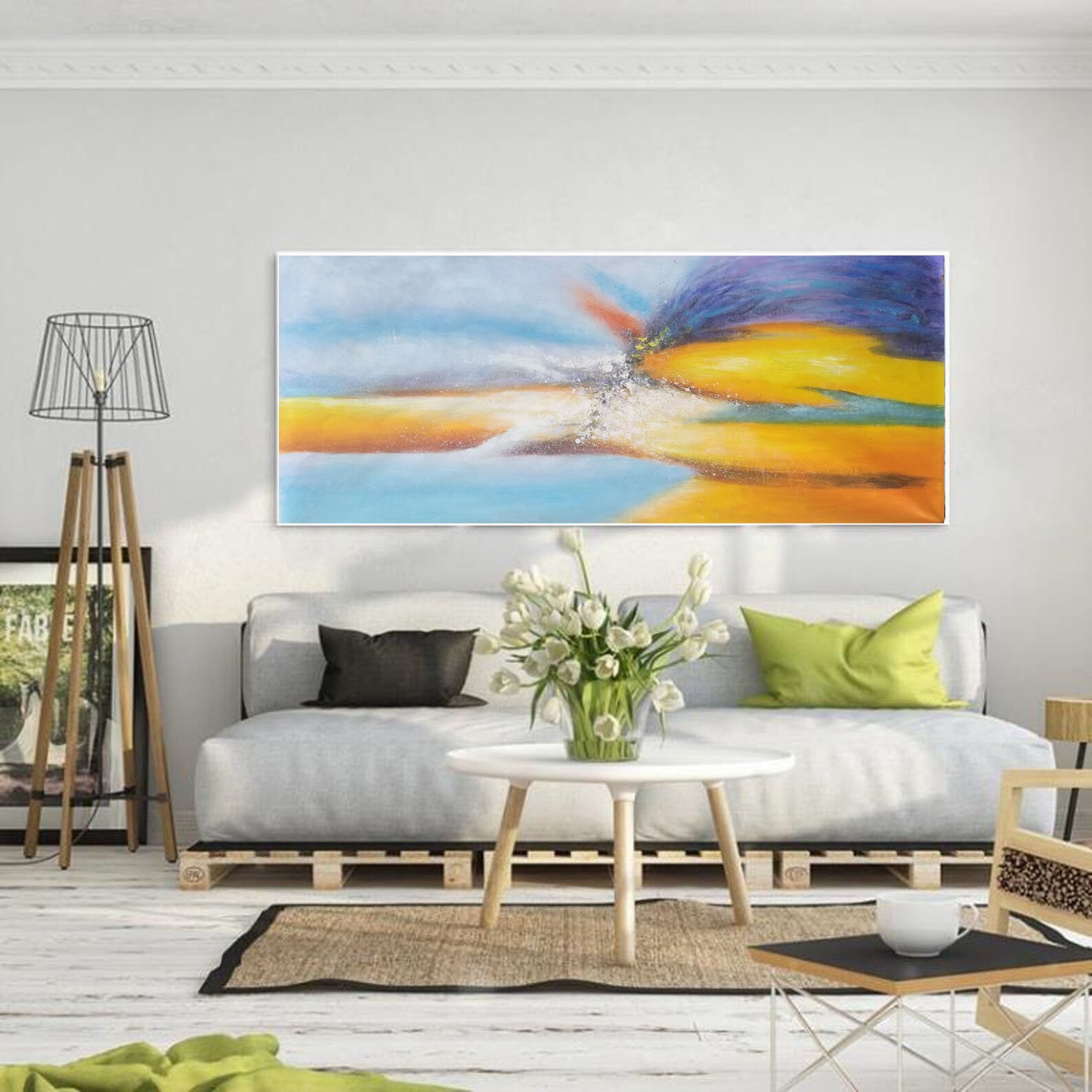 Panoramic Art Abstract Painting Modern Abstract Art Large - Etsy