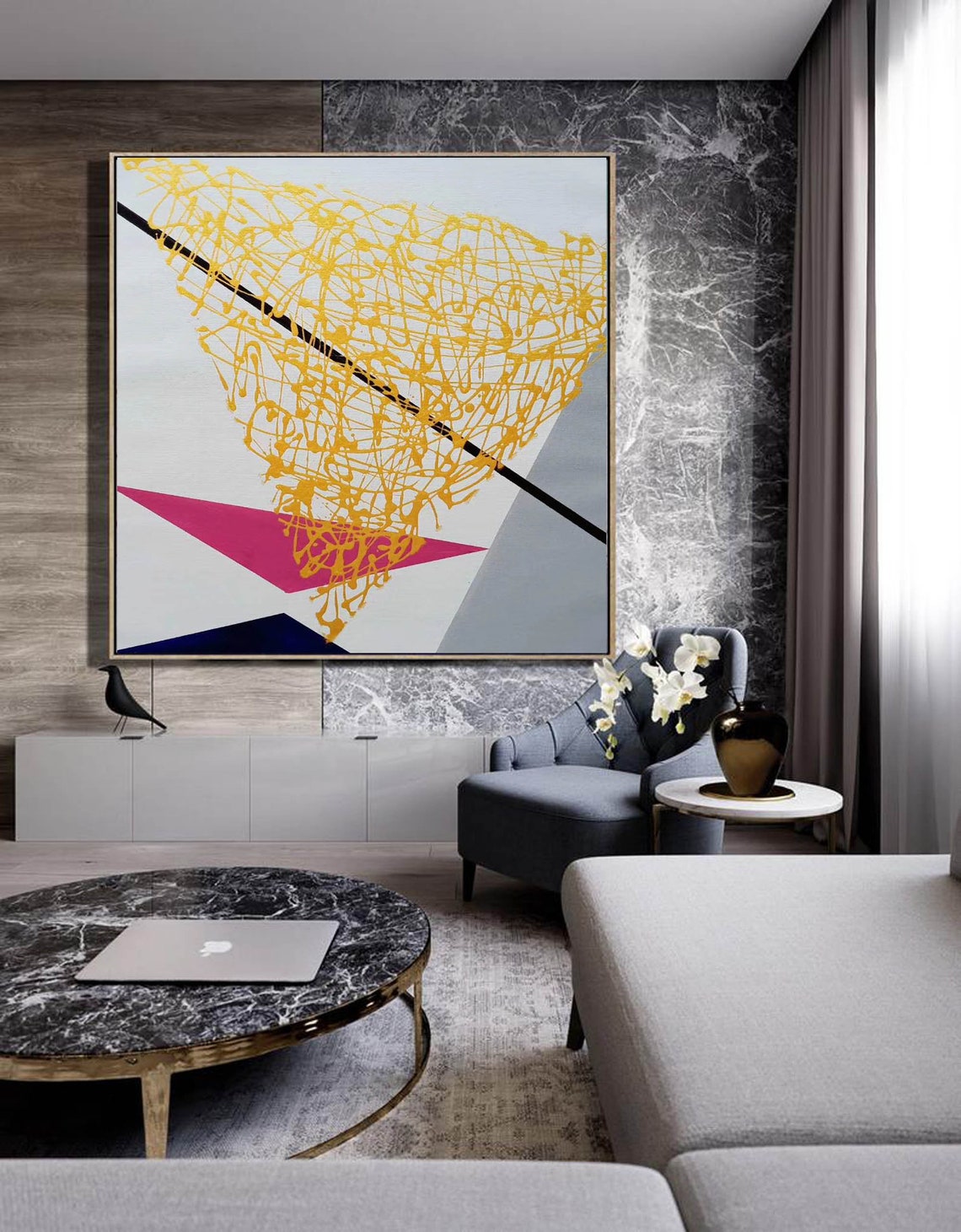 Gold Painting Contemporary Art Gold Abstract Painting - Etsy