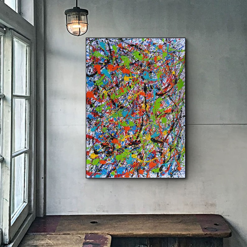 Originele abstracte grote schilderij muurschildering voor - Etsy Nederland