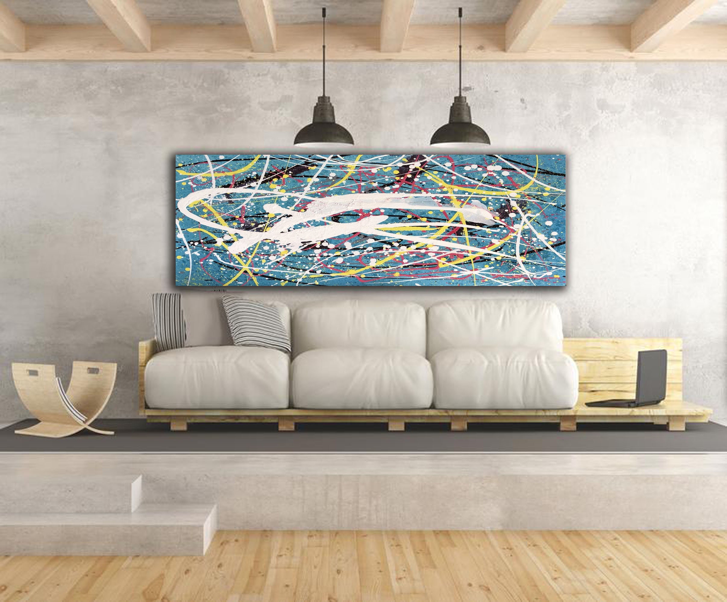 EXTRA LARGE Abstract Painting Oversized Canvas Art Action | Etsy