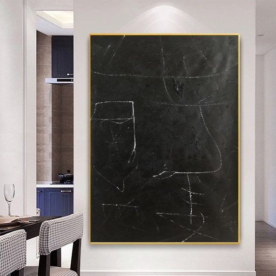 Black Abstract Art Black Texture Painting Black Painting - Etsy