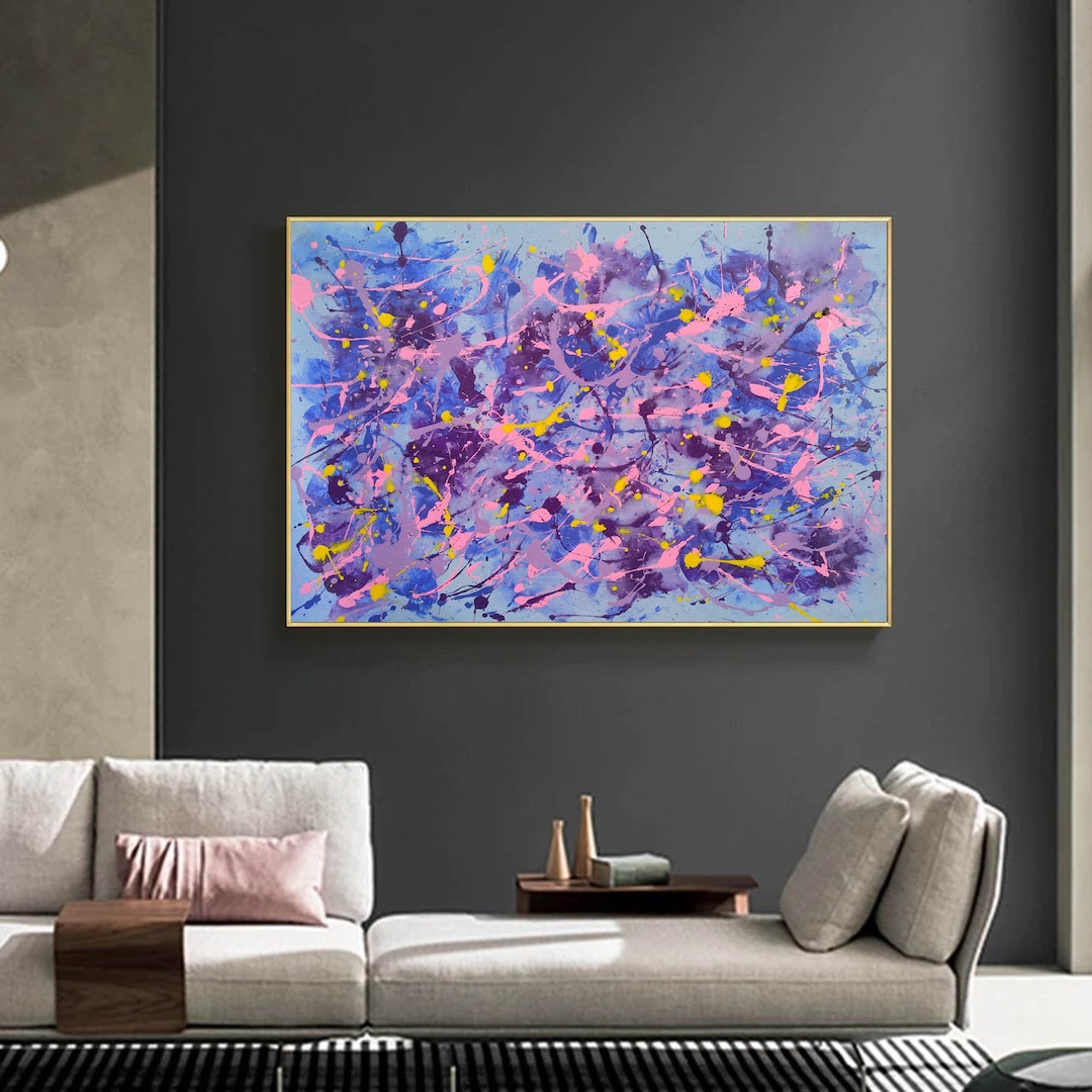Jackson Pollock Inspired Pink Splatter Painting Contemporary Abstract ...