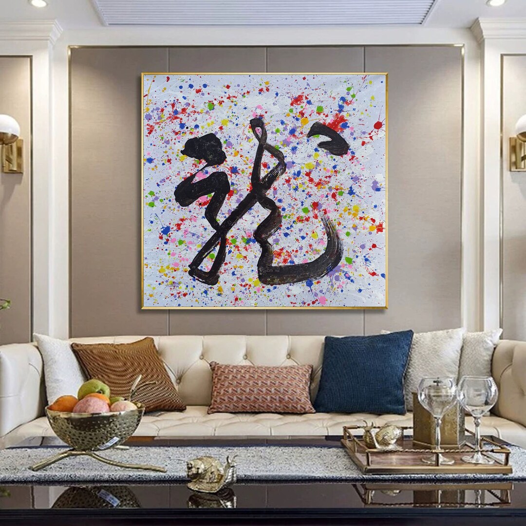 Large Abstract Painting, Chinese Calligraphy Painting, Jackson Pollock ...