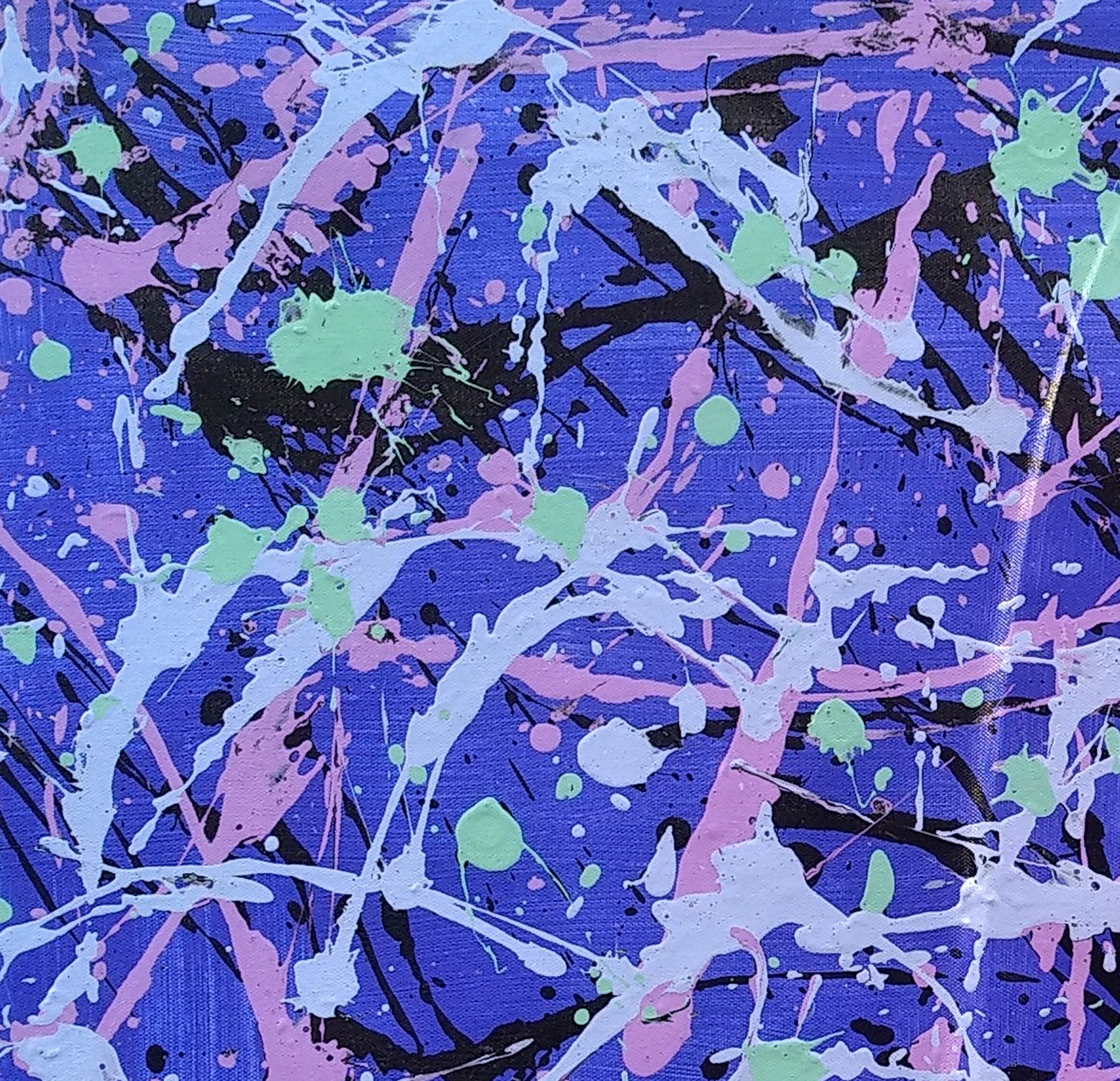 Large Blue Painting Jackson Pollock Living Room Decor Blue - Etsy UK