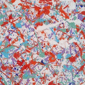 ORIGINAL Large Jackson Pollock Style Painting, Large Red String Wall ...