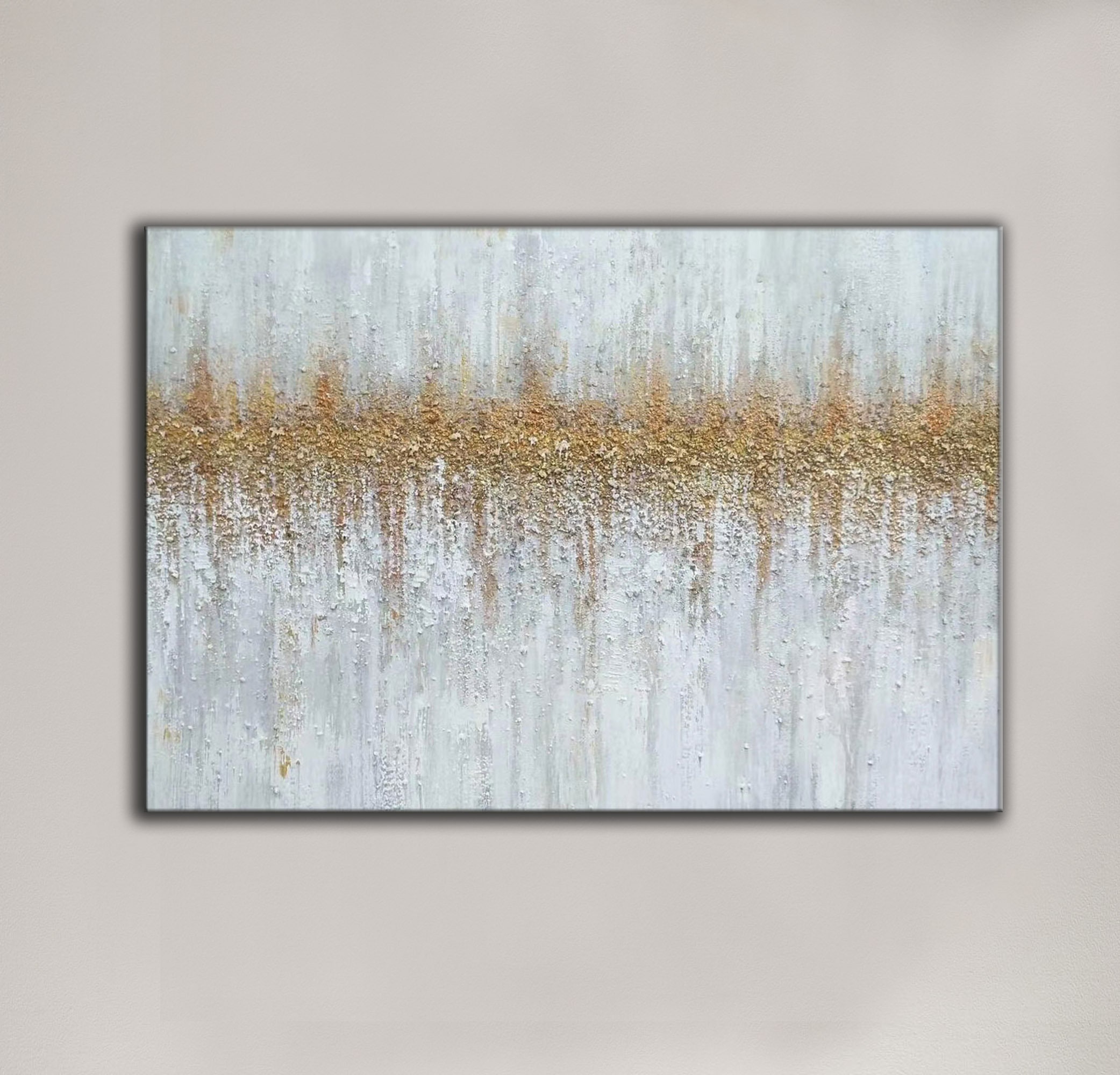 Gold Wall Decor Gold Leaf Painting Large Wall Art Texture | Etsy