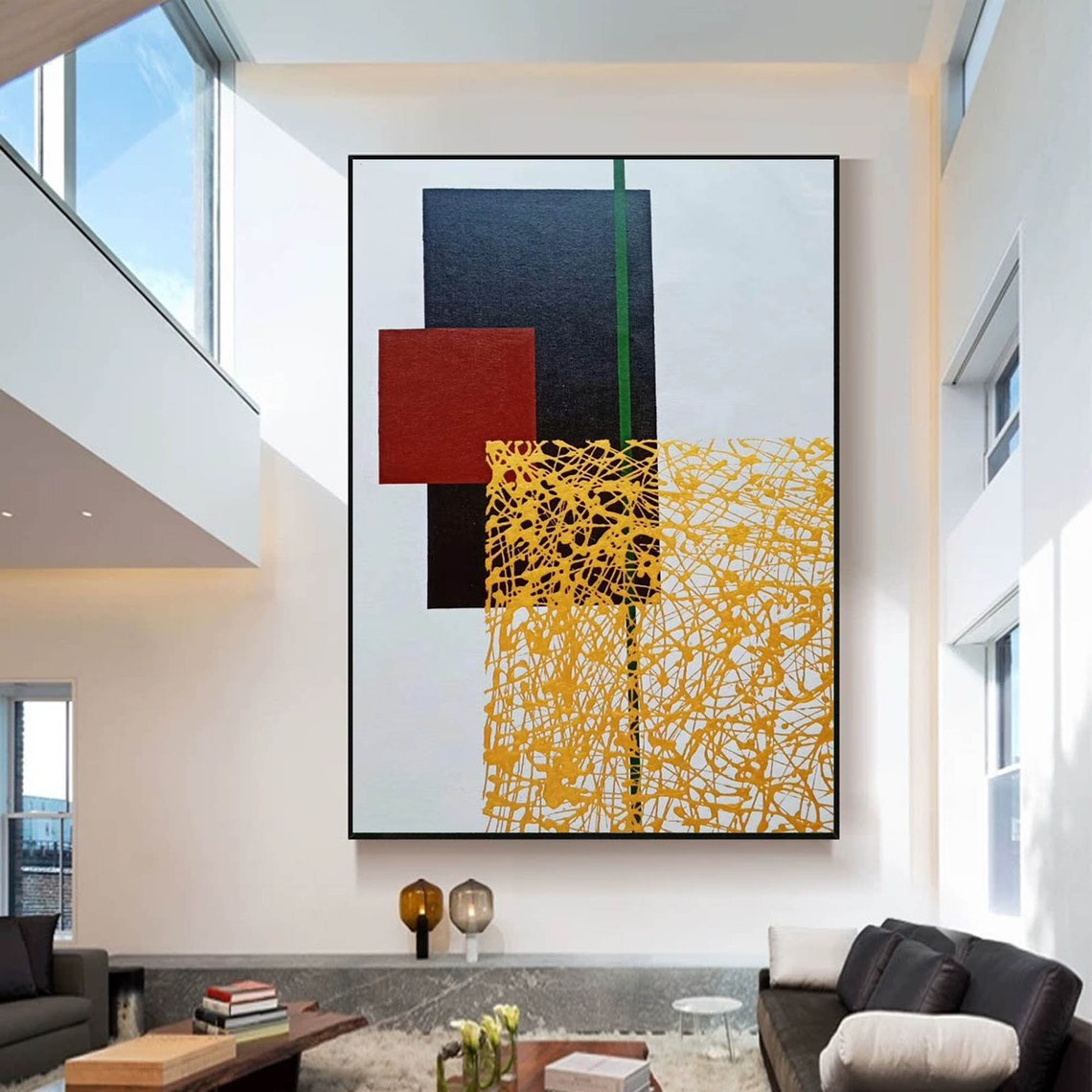 Modern Wall Art Large Wall Art Geometry Painting Abstract - Etsy