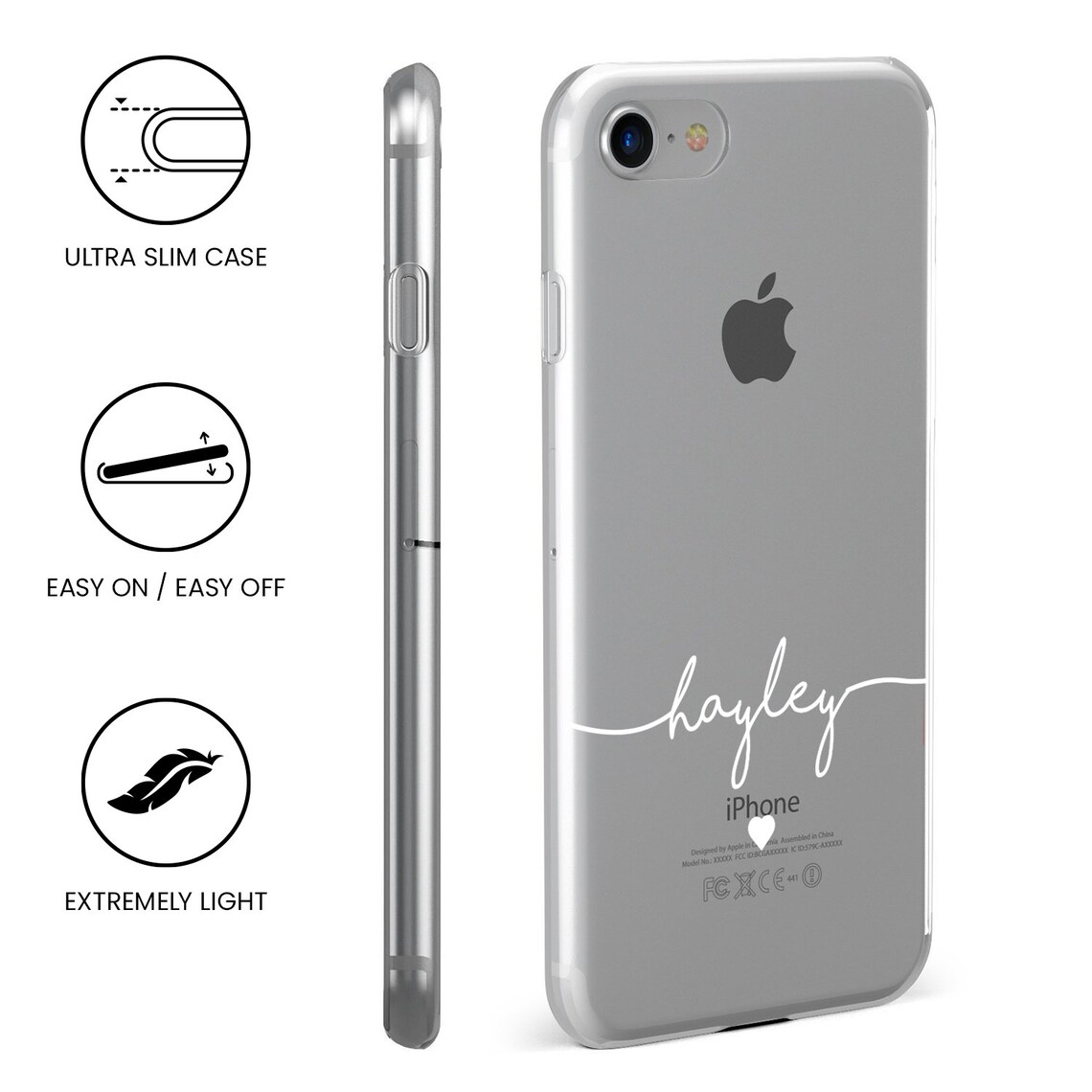 Personalised Name Custom Phone Case Clear Soft Gel With Name | Etsy