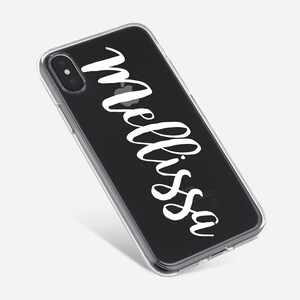 Personalised Name Custom Phone Case Clear Soft Gel With Name iPhone 14 ...