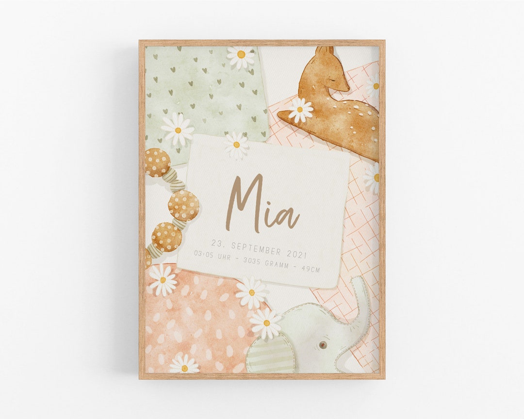 Mia Baby Poster Birth Poster Name Poster - Etsy