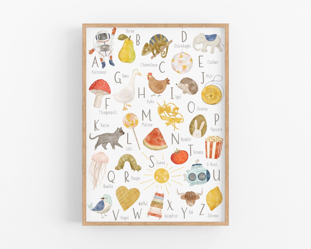 ABC Poster Din A3 Alphabet Poster for School Enrollment - Etsy UK